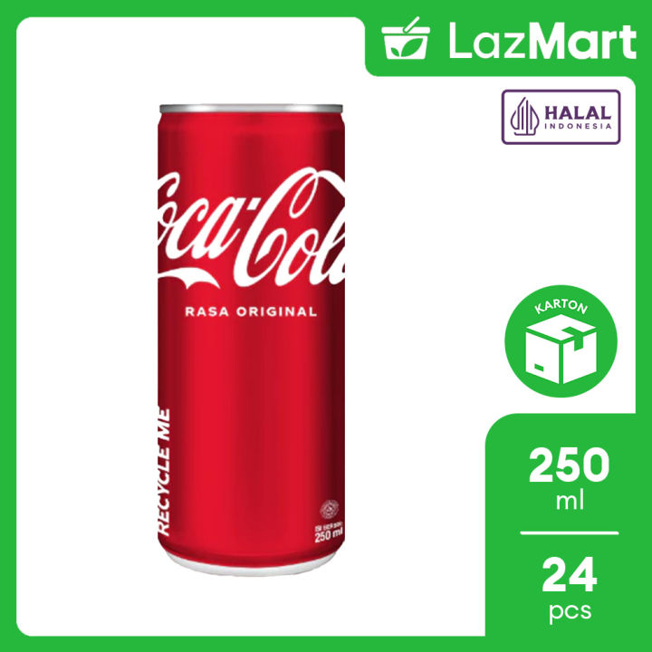 Coca Cola Kaleng 250ml isi 24 pcs [Karton] | Lazada Indonesia