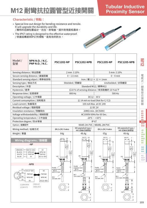Taiwan Province Rico RIKO Bending and Tensile Tubular Proximity Switch ...