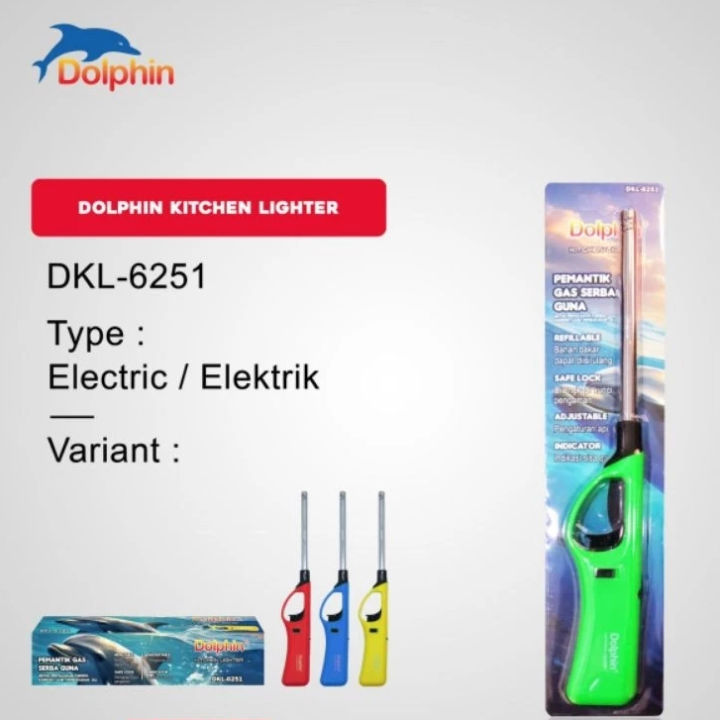 Korek Api Gas Pemantik Kompor Tembak Dolphin 6251 Bisa Isi Ulang Harga ...