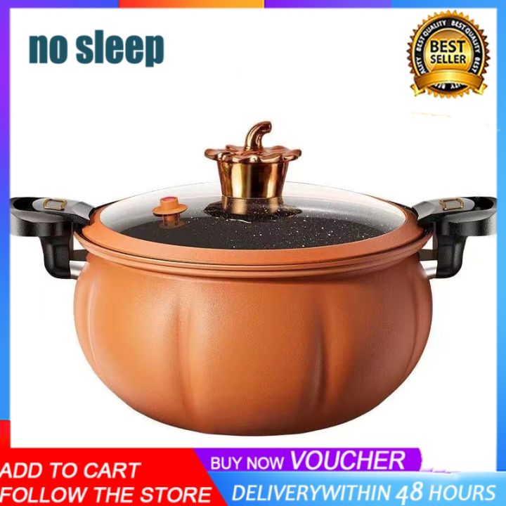 Micro Pressure Cooker Maifan Stone Soup Pot Pumpkin Shaped Non-Stick ...