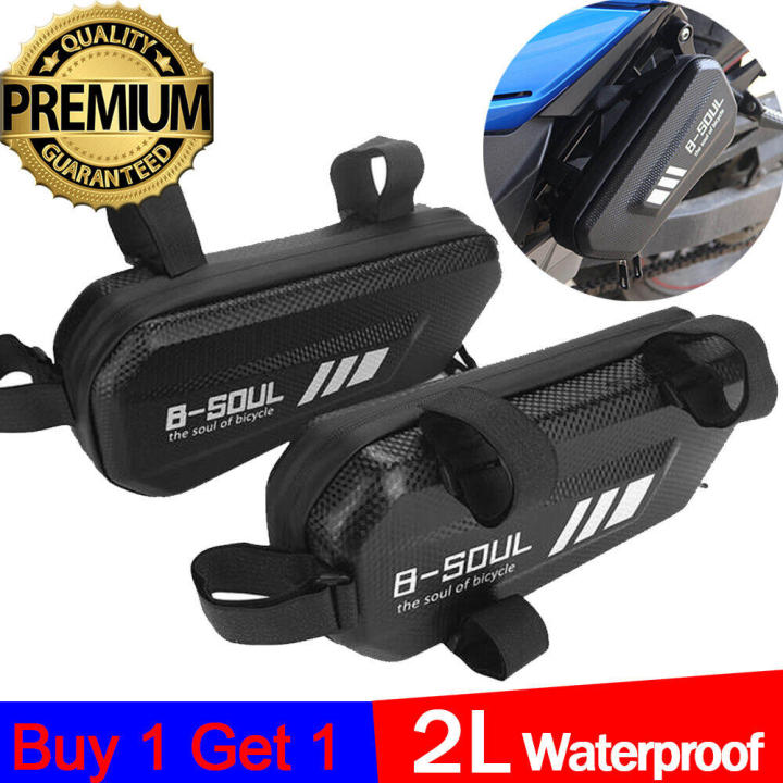 Bike Frame Bag Hard Shell Waterproof Bicycle Under Top Tube Storage Bag ...