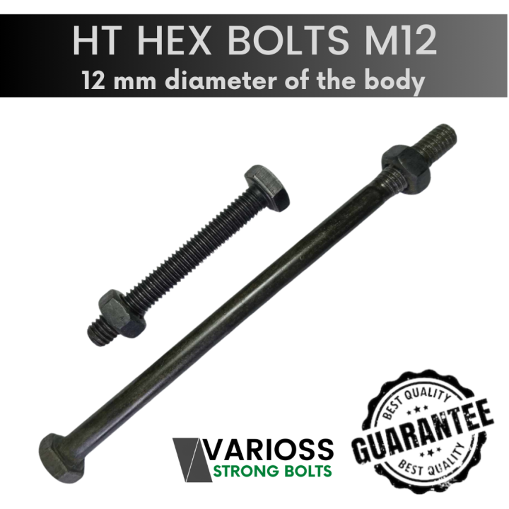 M6 HighTensile Hex Bolt with nut, 1 pc to 10 pcs per order, 6 mm ...