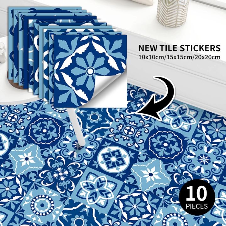 10*10CM*10PCS Tile Stickers Bathroom Waterproof Stickers Self-Adhesive ...