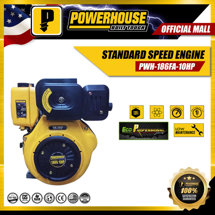POWERHOUSE 10HP Industrial Diesel Standard Speed Engine 3,600RPM 10HP ...