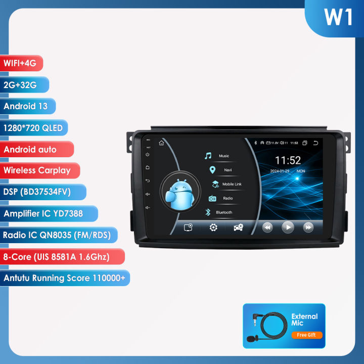 9-inch suitable for 05-10 Mercedes Benz Smart Fortwo 451 central ...