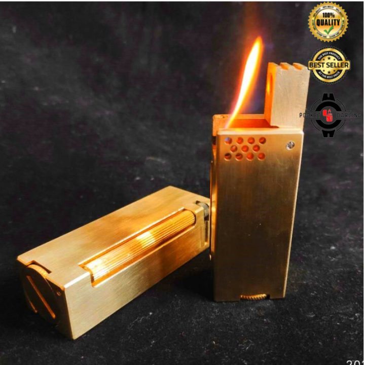 Handmade Lighter Pure Brass Wheel Side Slipping Lighter LT-0471 | Lazada