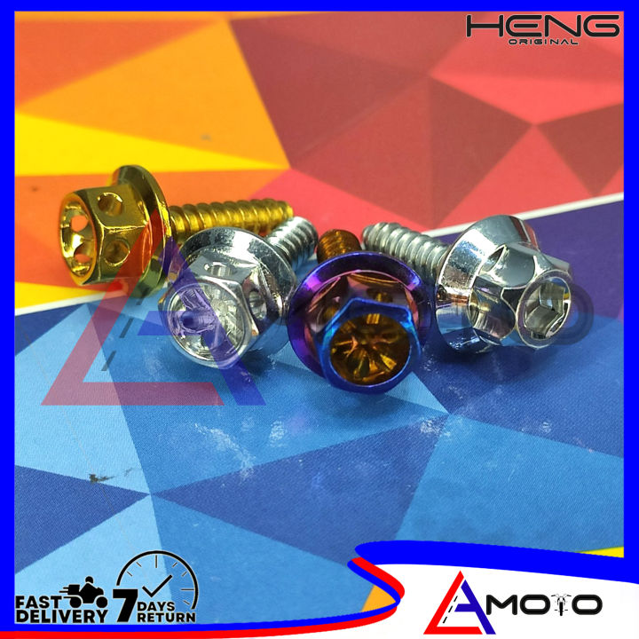(PER PC) HENG STAINLESS CNC BODY SCREW HONDA / 4X16 MM / FLOWER TYPE ...