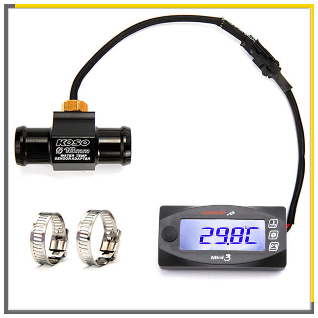 KOSO LED Display MINI 3 IN 1 Motorcycle Water Temperature Meter Water ...