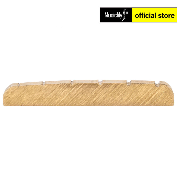 Musiclily Basic 43mm Slotted Brass Guitar Nut for 6 String Strat Tele ...