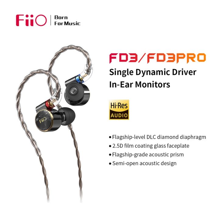 FiiO FD3/FD3 Pro 1DD In-Ear HiFi Earphones 12mm DLC wired Hi-Res ...