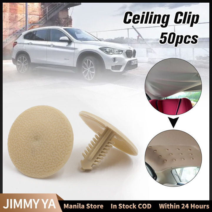 50PCS Car Roof Buckle Push In Car Plastic Fasteners Rivet Ceiling Clip ...