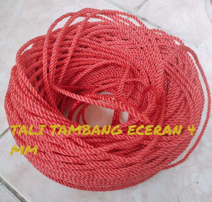 Tali Tambang 1 meter Kecil plastik Nilon Tambang Merah Tambang Nylon ...
