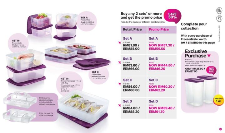 Tupperware Freezermate 550ml/650ml/1.5L/3.1L | Lazada