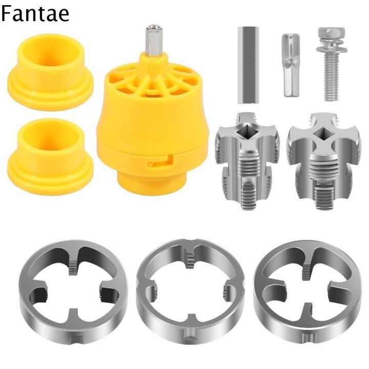 FANTAE Plumbing PVC Pipe Threader Kit Plastic Punching Drill Bit Die ...