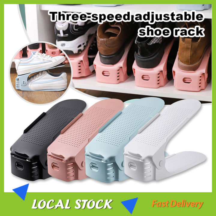 Adjustable Shoe Rack Shoe Organiser Double Layer Shoe Stacker Cabinet ...