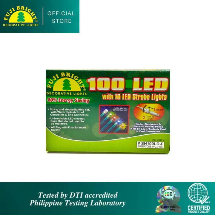 100 LED Fuji Bright Christmas Lights 10% STROBE with ICC & End ...