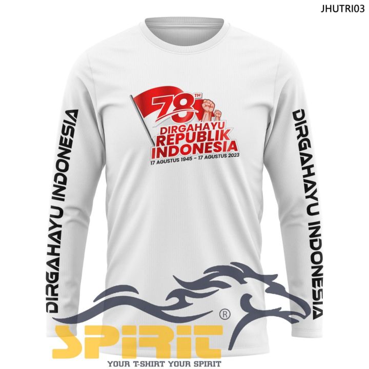 Terbaru Baju agustusan 2023 kaos 17 agustus 2023 kaos hut ri ke 78 katun premium lengan panjang ...