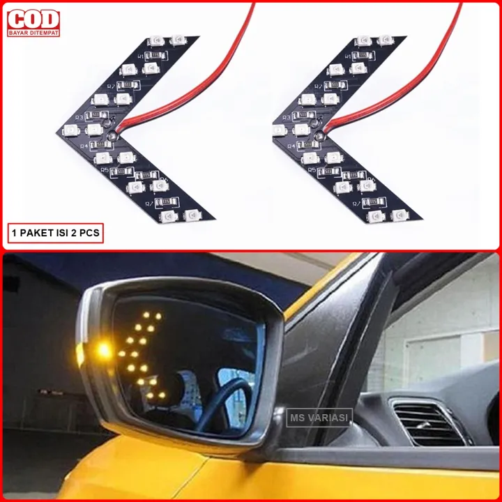 Lampu Sein LED Mobil Di Kaca Spion Isi 2 Pcs Universal Sen Riting Sign ...