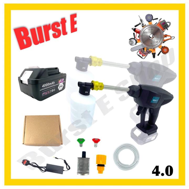 4.0 BATTERY 12000 RPM Water Jet High Pressure Car Wash 21v Cordless ...