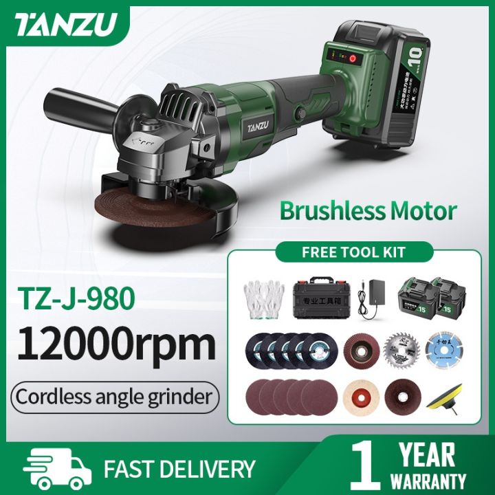 In stockTanzu MT-21V Brushless Cordless Angle Grinder Cutting Polishing ...