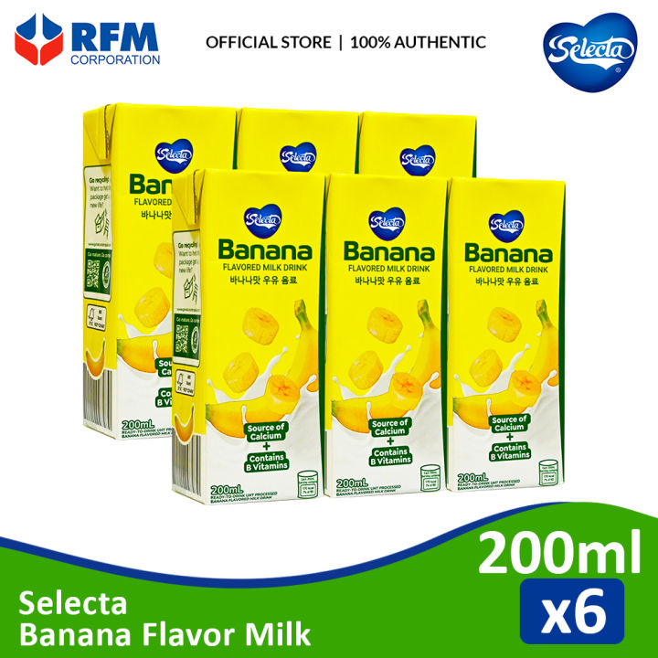 Selecta Banana Flavored Milk 200ml - Set of 6s | Lazada PH