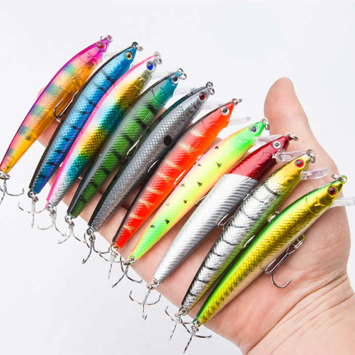 Minnow Fishing Lure 7.5g/10cm Floating Artificial Hard Bait Bass Wobblers Lures | Lazada Singapore