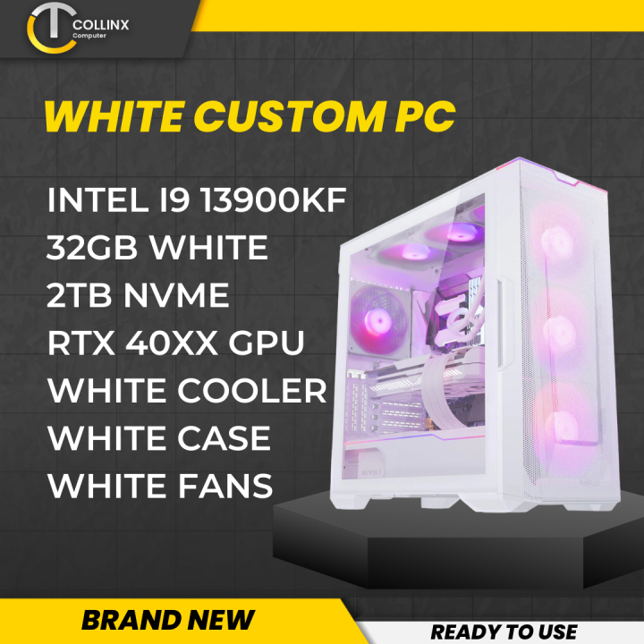 [ WHITE PC BUILD Y ] IN CORE I9 14900KF 14TH GEN CPU Desktop Package ...