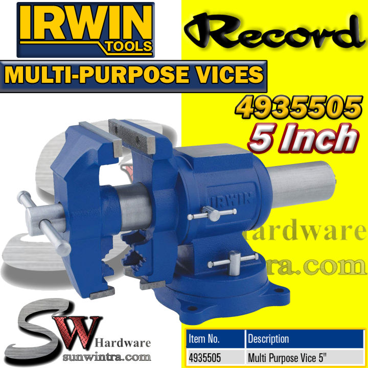 IRWIN 5 Inch / 125MM Record Heavy Duty Multi Purpose Vices Vice Vise ...