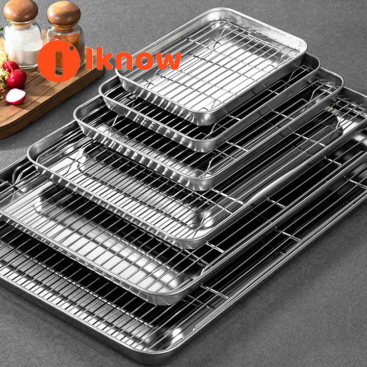 I know 2022 Baking Sheets With Cooling Rack Set Baking Tray With ...