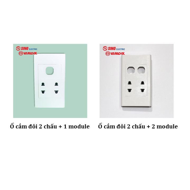 Bộ công tắc, ổ cắm Sino Vanlock, mặt thiết bị, đế nổi, đế âm dòng S18 ...