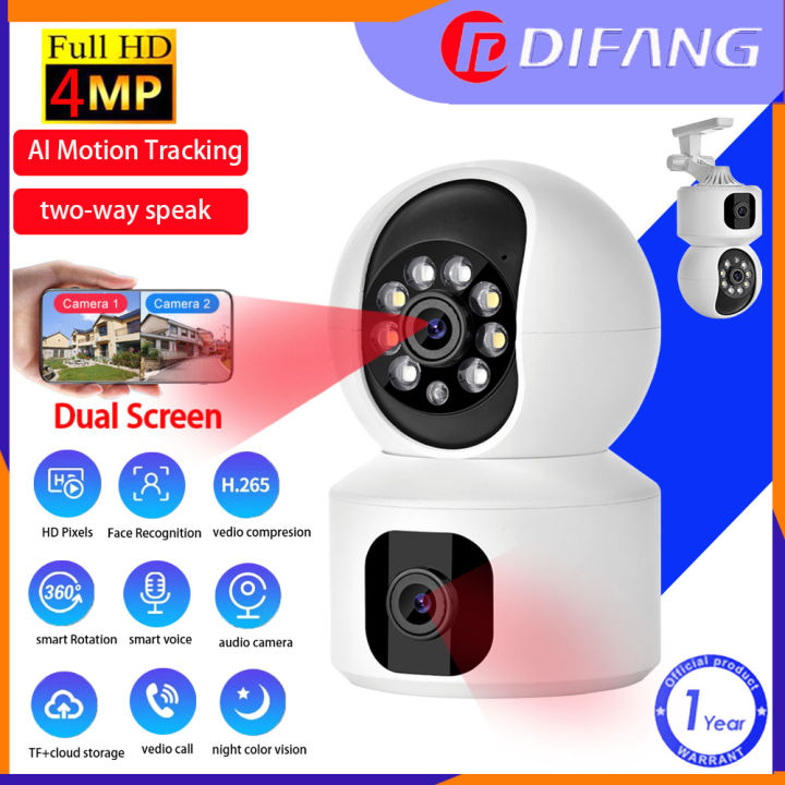 DiFang 4MP Dual Lens wireless camera,AI automatic tracking,night vision ...