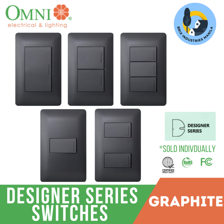 Omni Graphite Designer Series 1 Way Switch Set 1 2 or 3 Gang | Lazada ...