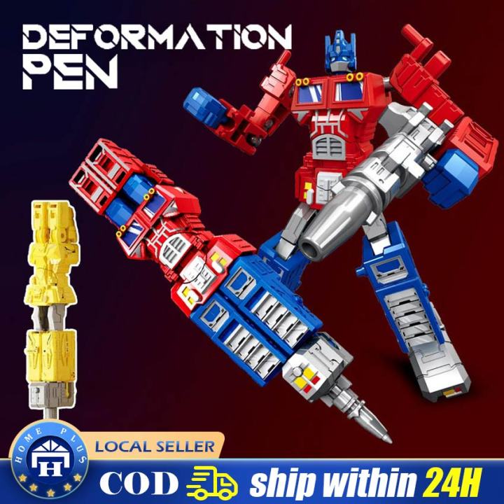 2 In 1 Transformation Robot Toy Deformable Pen Robot Deformation Action ...
