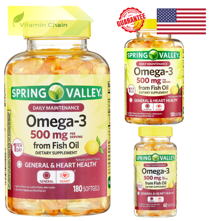Spring Valley Omega-3 500mg Fish Oil | Lazada PH