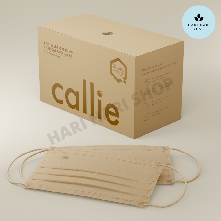 Callie 4 Ply Self-sterilising Surgical Face Mask Quantum Supreme Beige ...