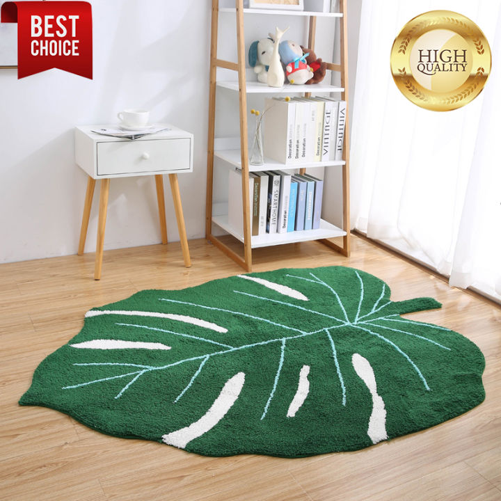 Bedroom Mat Rug Floor Mat Tropical Plant Leaf Carpet Home Cotton Soft ...