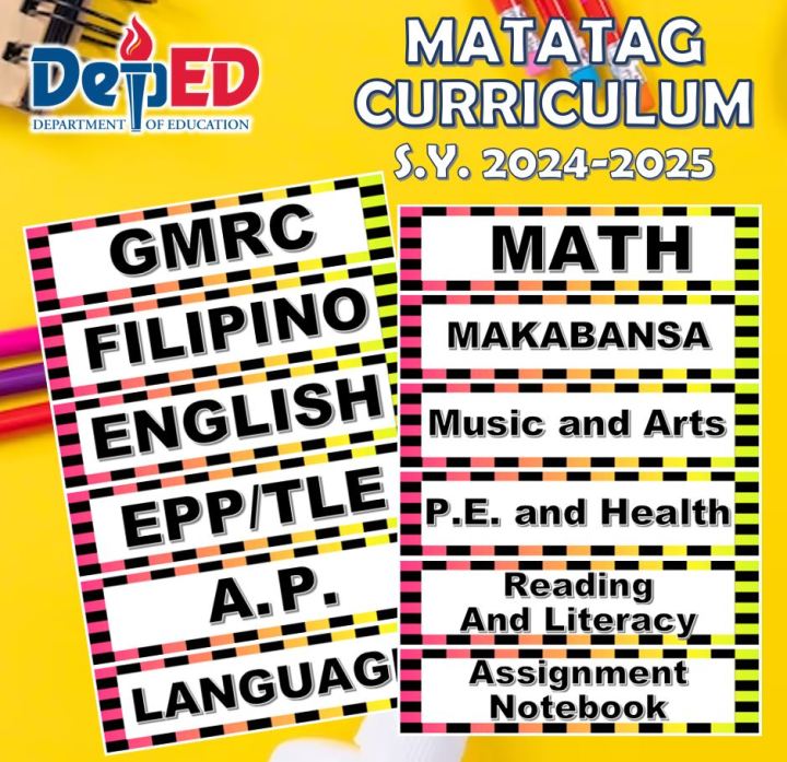 STICKER NOTEBOOK LABEL MATATAG CURRICULUM 2024-2025 | Lazada PH