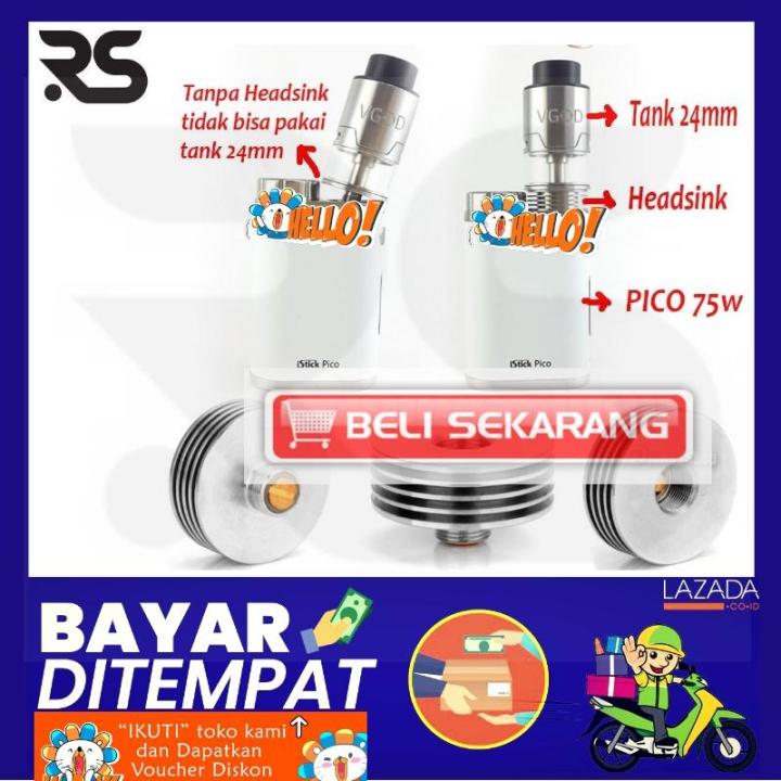 Heatsink Adapter 22mm Warna SILVER STAINLESS For RDA RDTA RTA / Smart ...