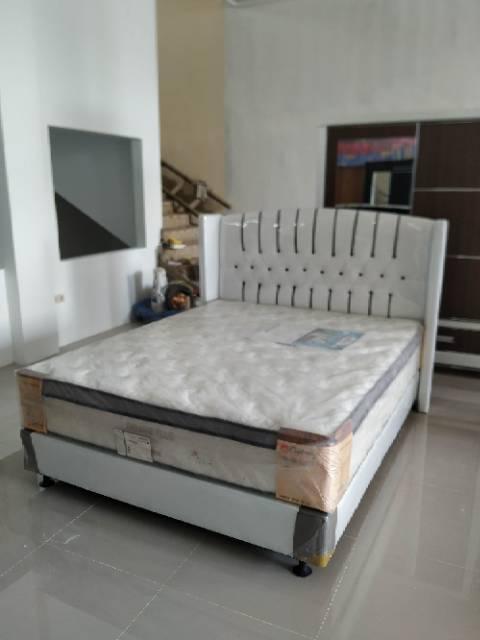 Springbed central deluxe pocket spring + dipan + sandaran wing | Lazada ...