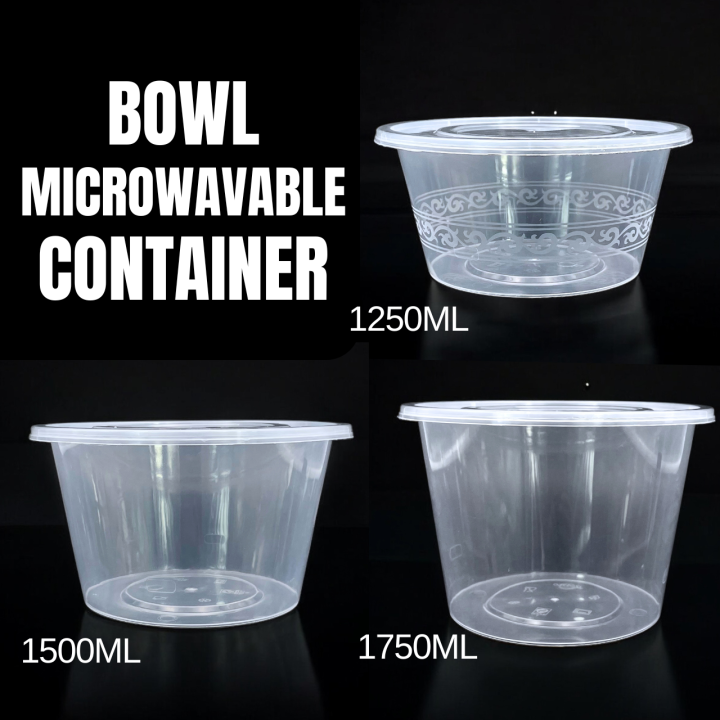 10pcs Round Bowl Microwavable Food Container Disposable Plastic Tub ...