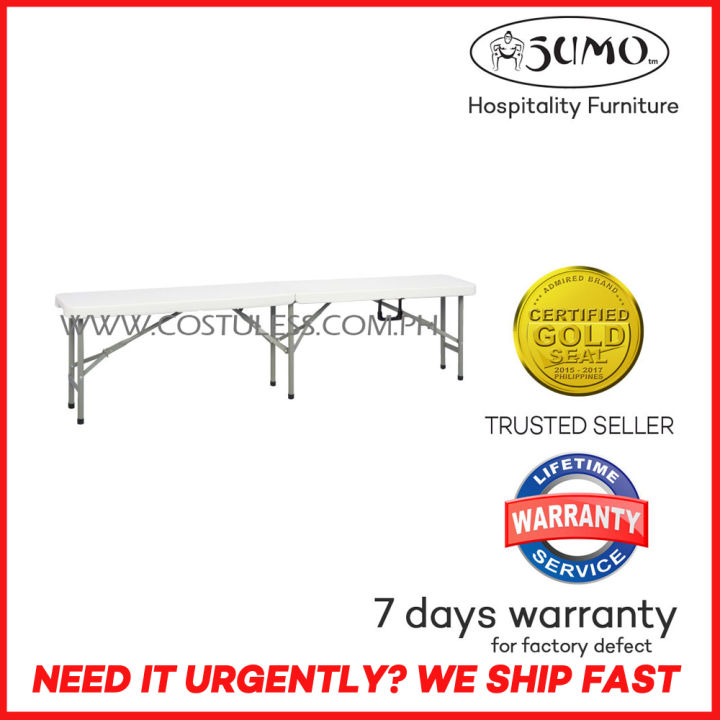 SUMO FBB-7210 6 Ft. Rectangular Folding Steel Bench (White) | Lazada PH