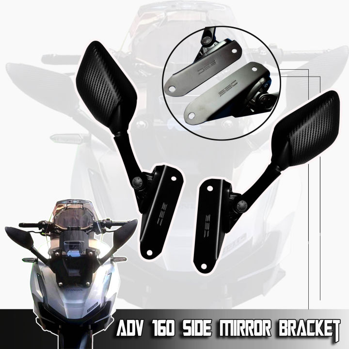 Honda Adv 160 & 150 Side mirror Bracket Heavy Duty Matte black | Lazada PH