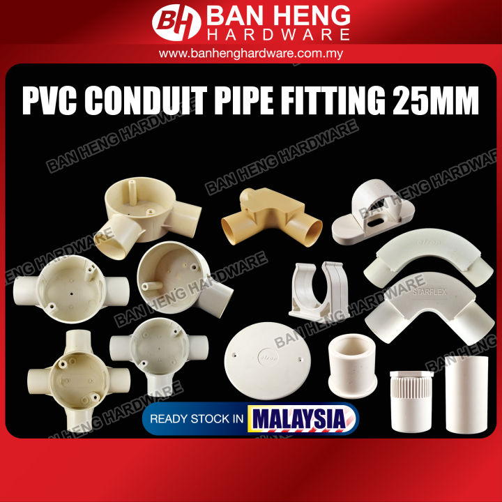 1" 25mm PVC Conduit Fitting Box Accessories - 1way, 2way, 3way, 4way ...
