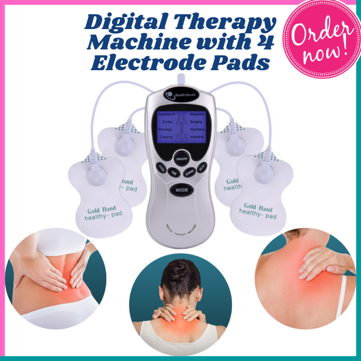 Original Digital Therapy Machine with 4 Electrode Pads Full Body ...