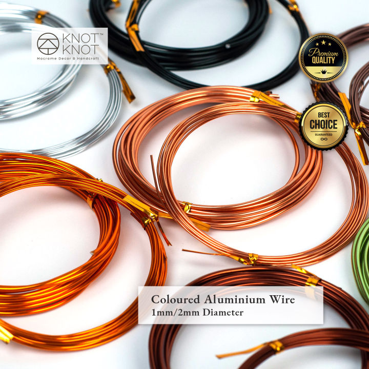 [KNOT KNOT] Coloured Aluminium Wire (1mm/2mm Diameter) Bendable Craft ...