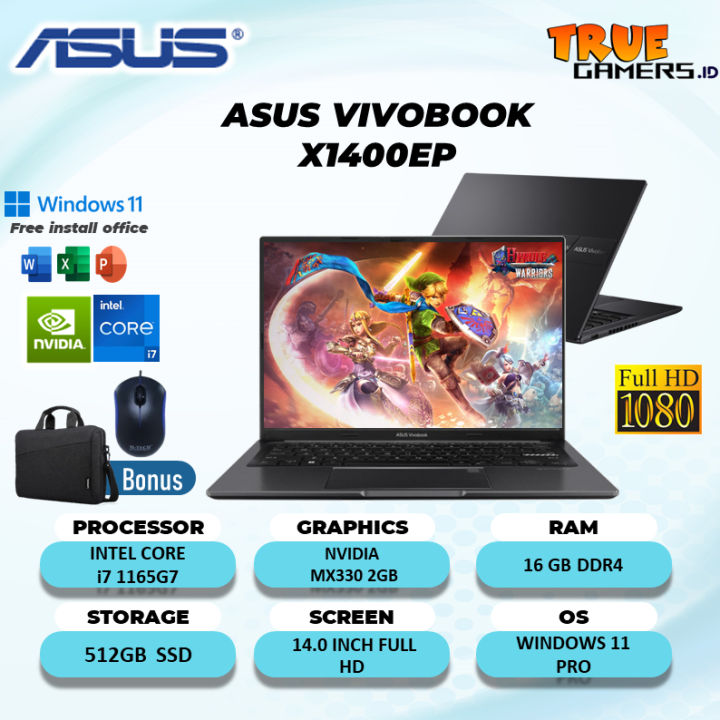 Laptop Asus Vivobook X1400EP MX330 2GB i7 1165G7 16GB 512SSD WIN 11PRO | Lazada Indonesia