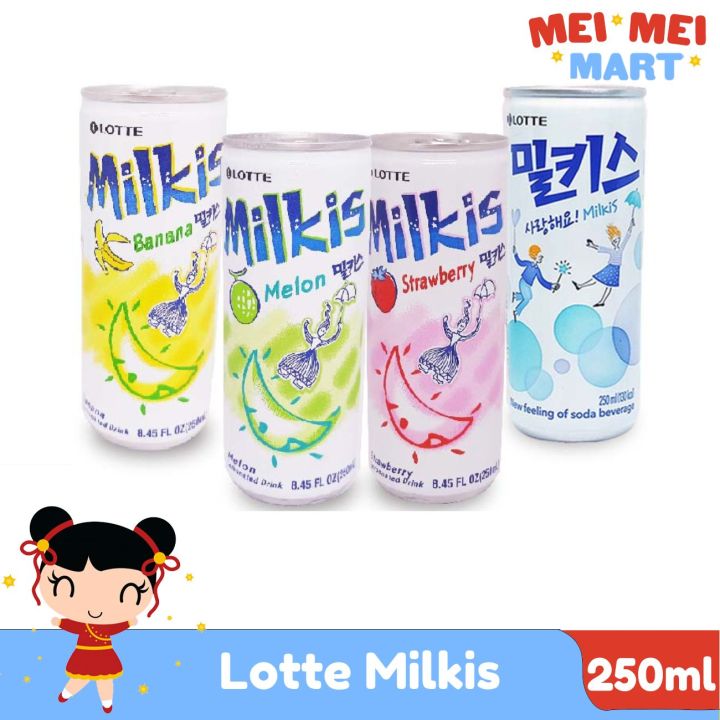 Korean Lotte Milkis Banana Apple Strawberry Milk Yogurt Peach 250ml Soda Drink | Lazada PH