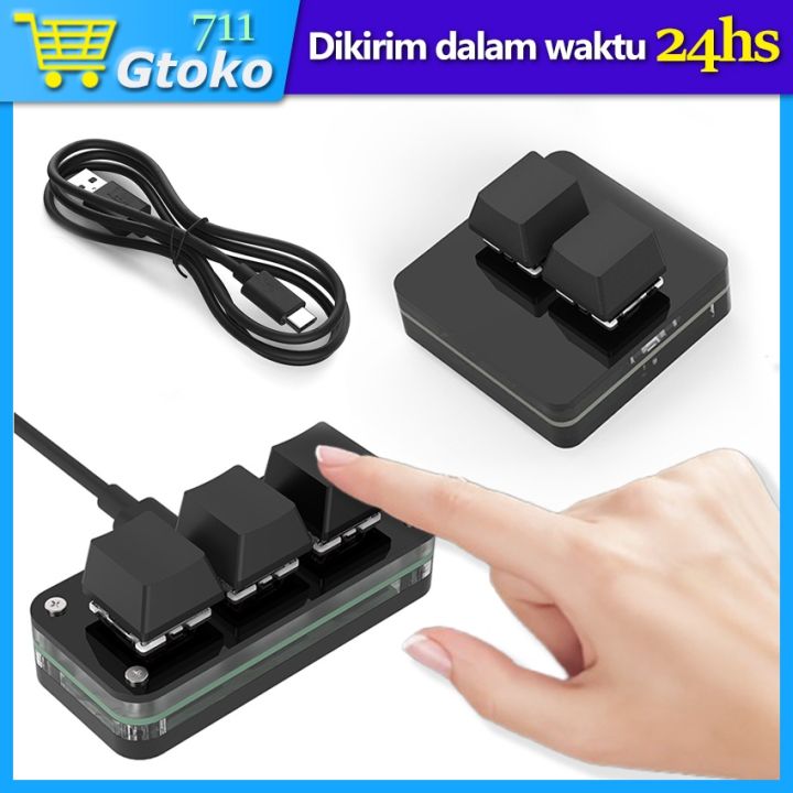 2 Key 3 Key Mechanical Keyboard USB Gaming Shortcut Key Macropad Macro ...