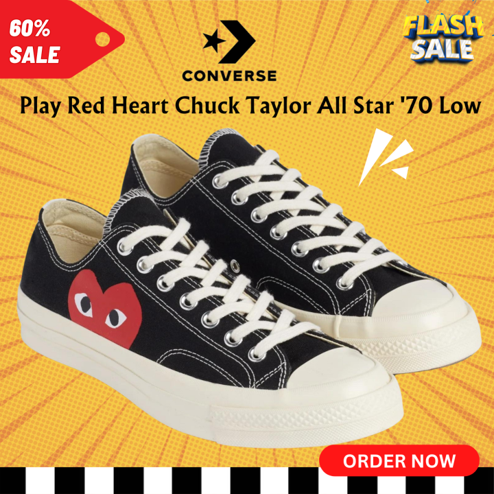 Converse play Red Heart Chuck Taylor All Star '70 Low black รองเท้า ...