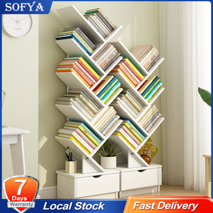 Sofya 3/5 Tier Wooden Multipurpose Rack Multipurpose Bookcase Storage ...